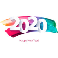 New Year 2020 Text Font Logo For Happy Colors Transparent HQ PNG ...